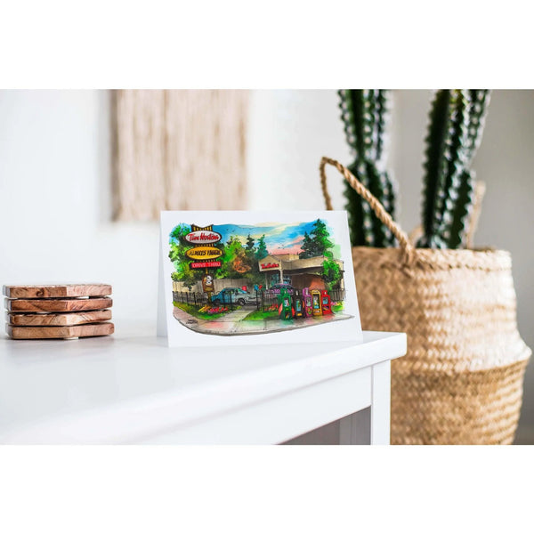 Tim Hortons Coffee Greeting Card - Totally Toronto Art Inc.
